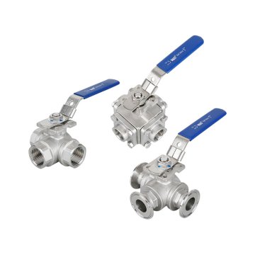 Three-way/four-way ball valve